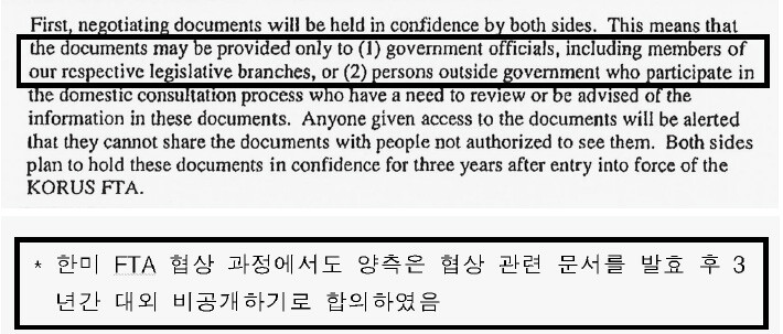Records show government lied about disclosure of documents related to KORUS FTA